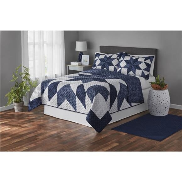 Other | Reversible Classic Blue Star Quilt King | Poshmark